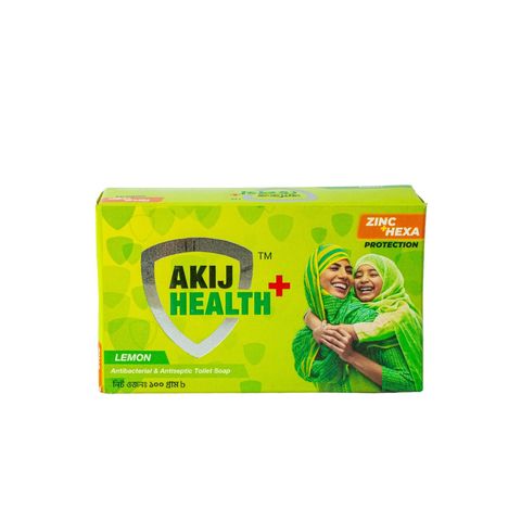 Akij Health + Soap Antibacterial Toilet Soap Lemon 100g delivery in ...