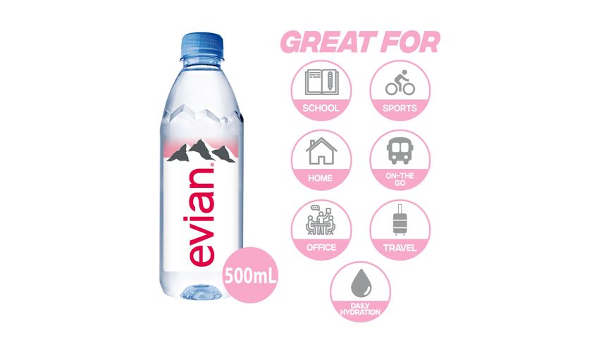 Evian Mineral Water Bottle 500ml delivery near you in Singapore | foodpanda