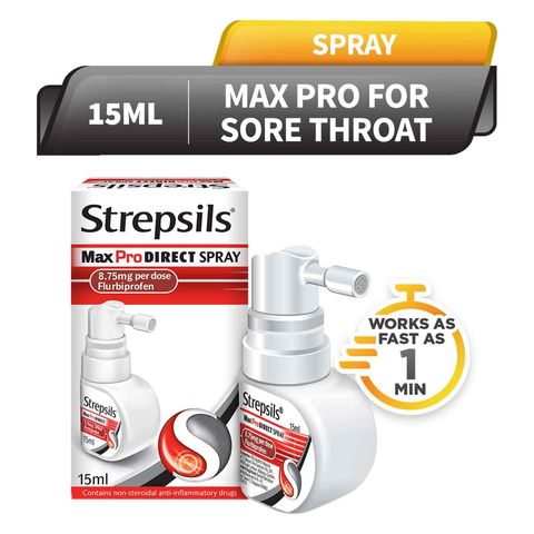 Strepsils Max Pro Direct Throat Spray for Sore Throat Relief (Contains ...