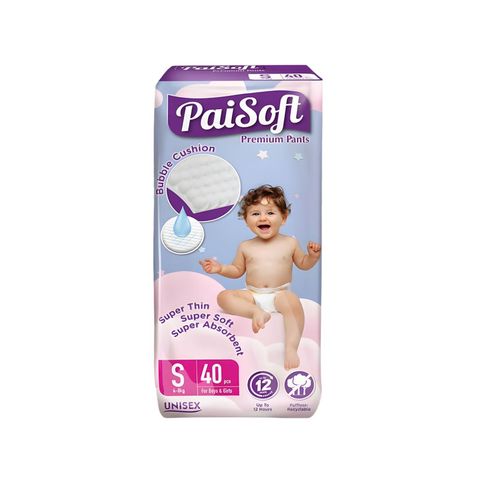 Paisoft Premium Pants Baby Diaper S (4-8kg) 40 Pieces delivery in Bangladesh | foodpanda